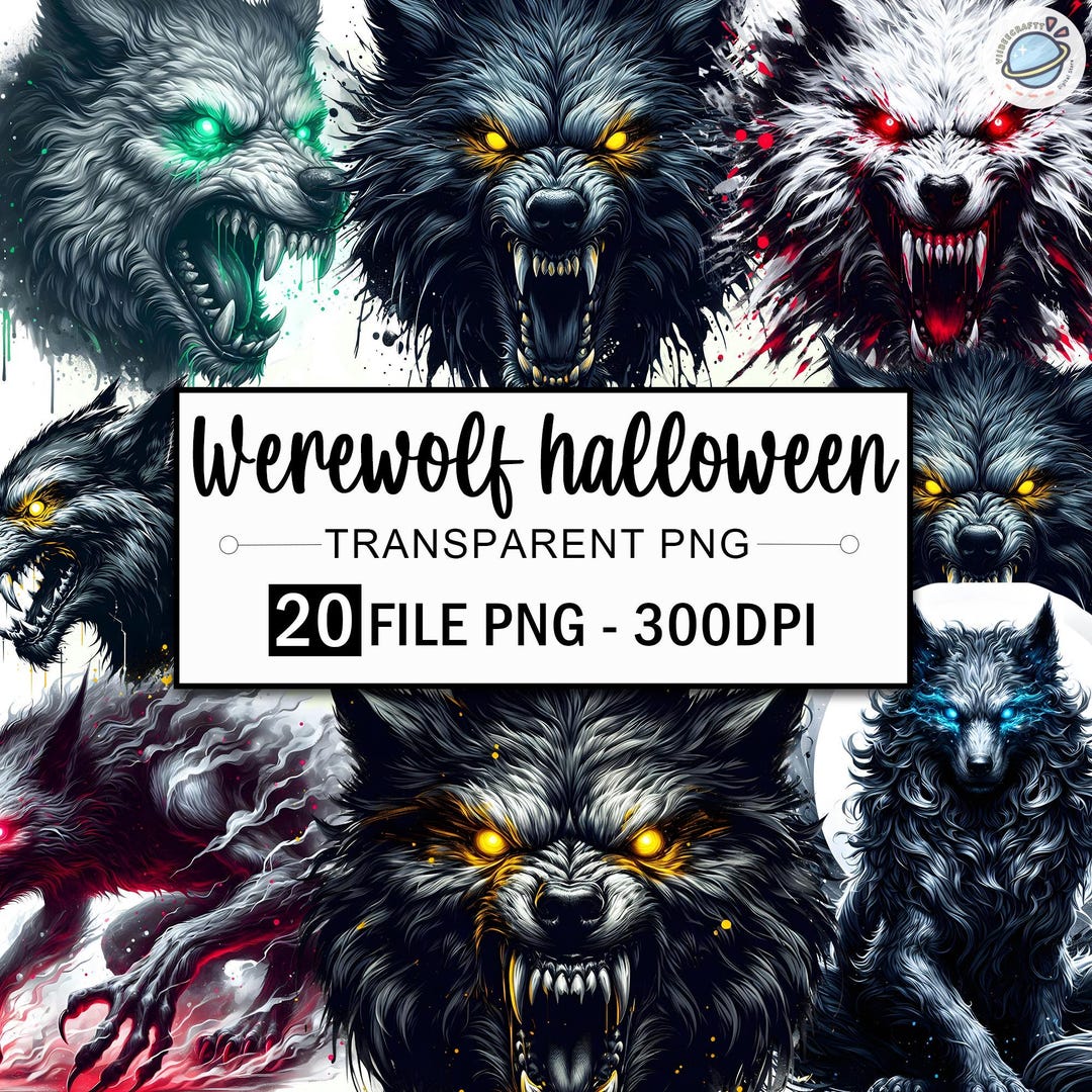 Halloween Clipart Bundle, Werewolf Png, Spooky Vibes Clipart, Skooky ...
