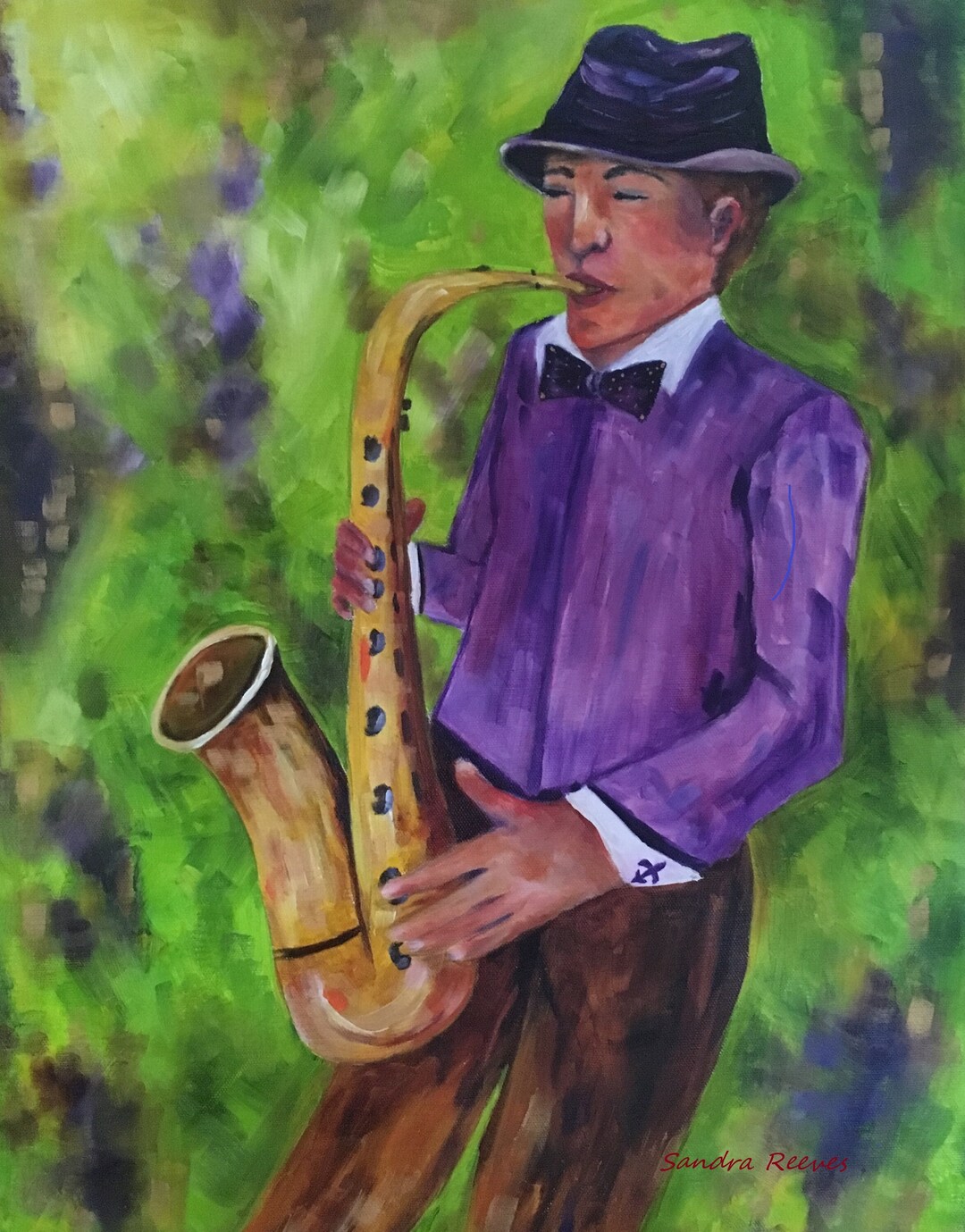 Saxophone, Musician, New Orleans, Jazz, Male, Figurative, Impressionism ...