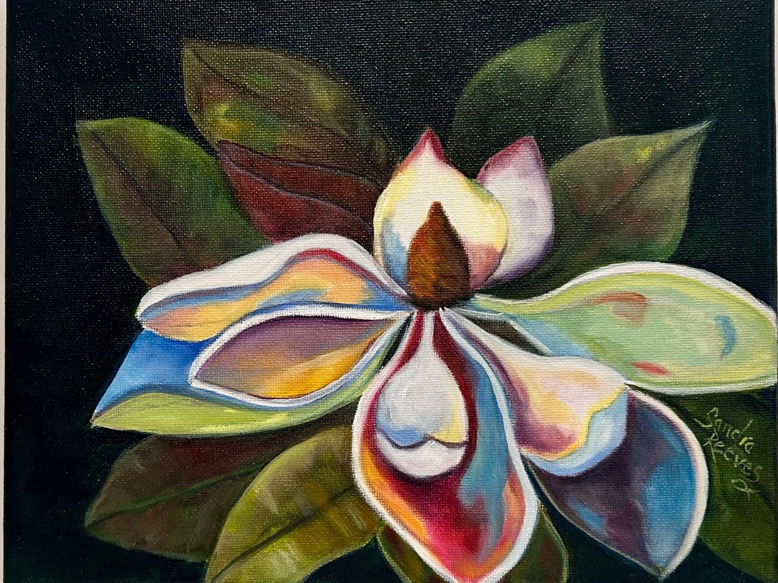 Magnolia, Flower, Original Oil Painting, Canvas Art, Southern - Etsy