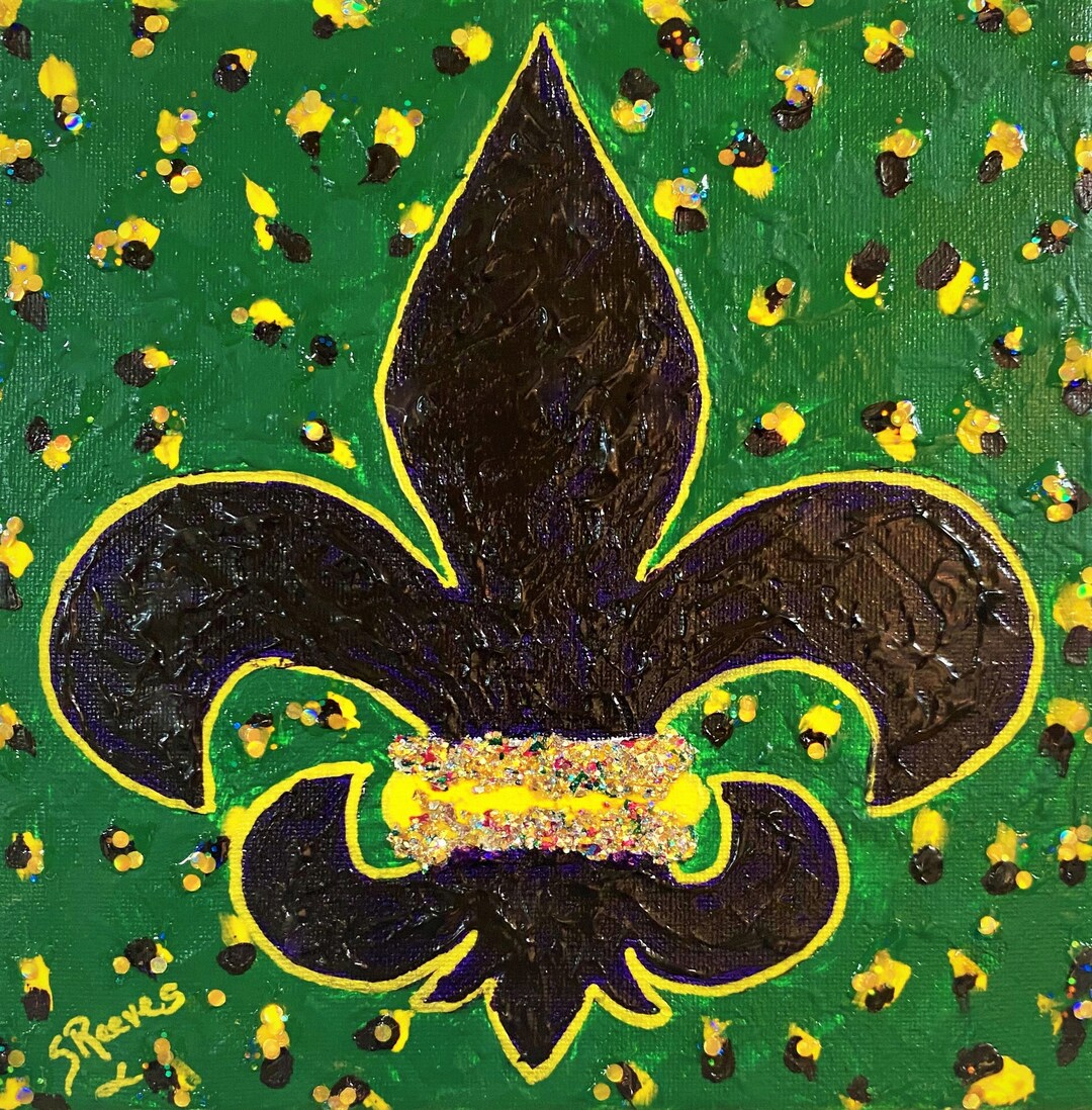 Fleur De Lis, New Orleans, Mardi Gras, Palette Knife, Textured, Symbol ...