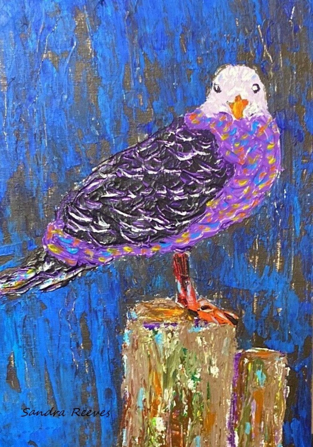 Bird, Seagull, Beach, Animal Art, Canvas Print of Original Painting - Etsy