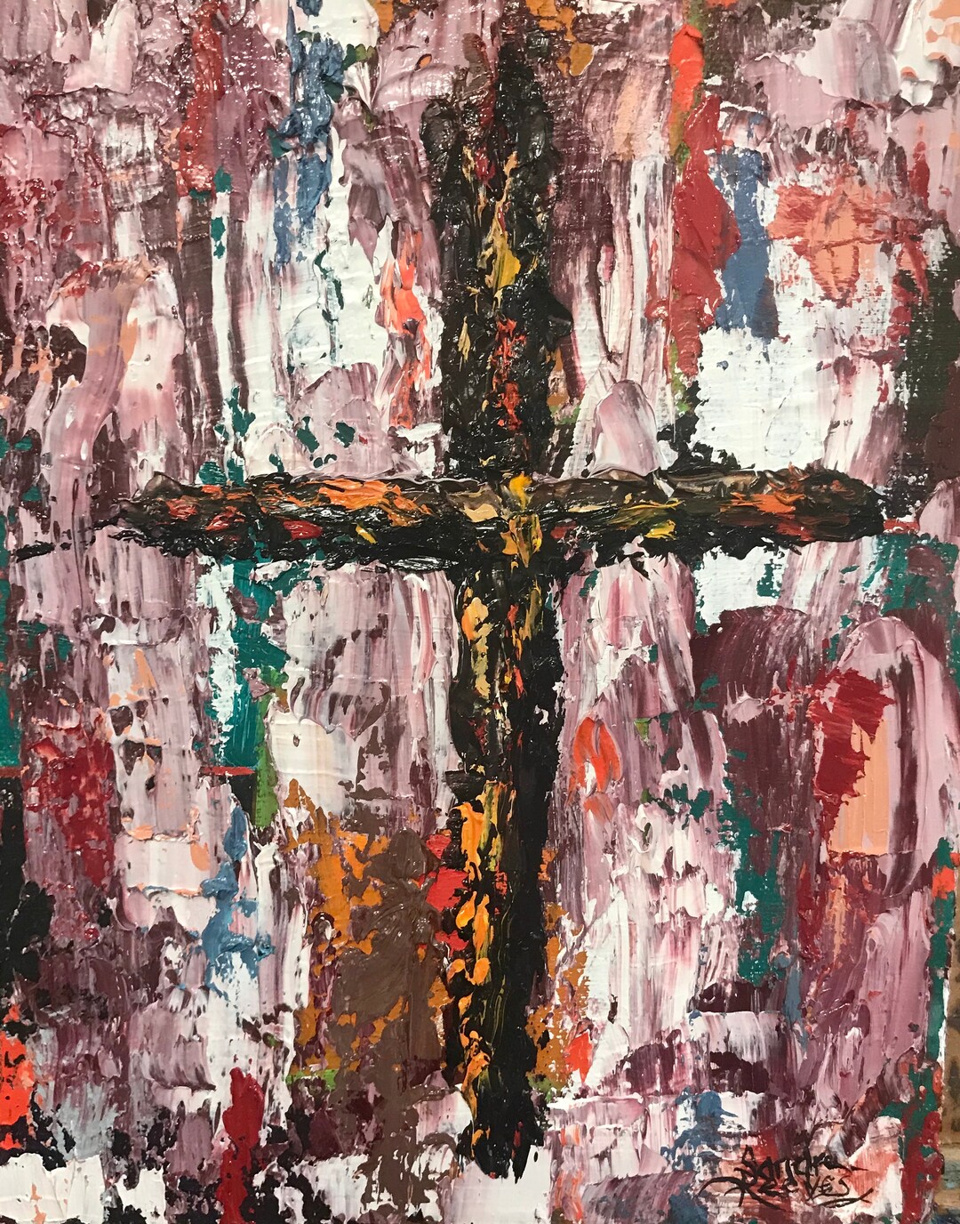 Christian, Cross, Spiritual, Inspirational, Impressionism, Canvas Print ...