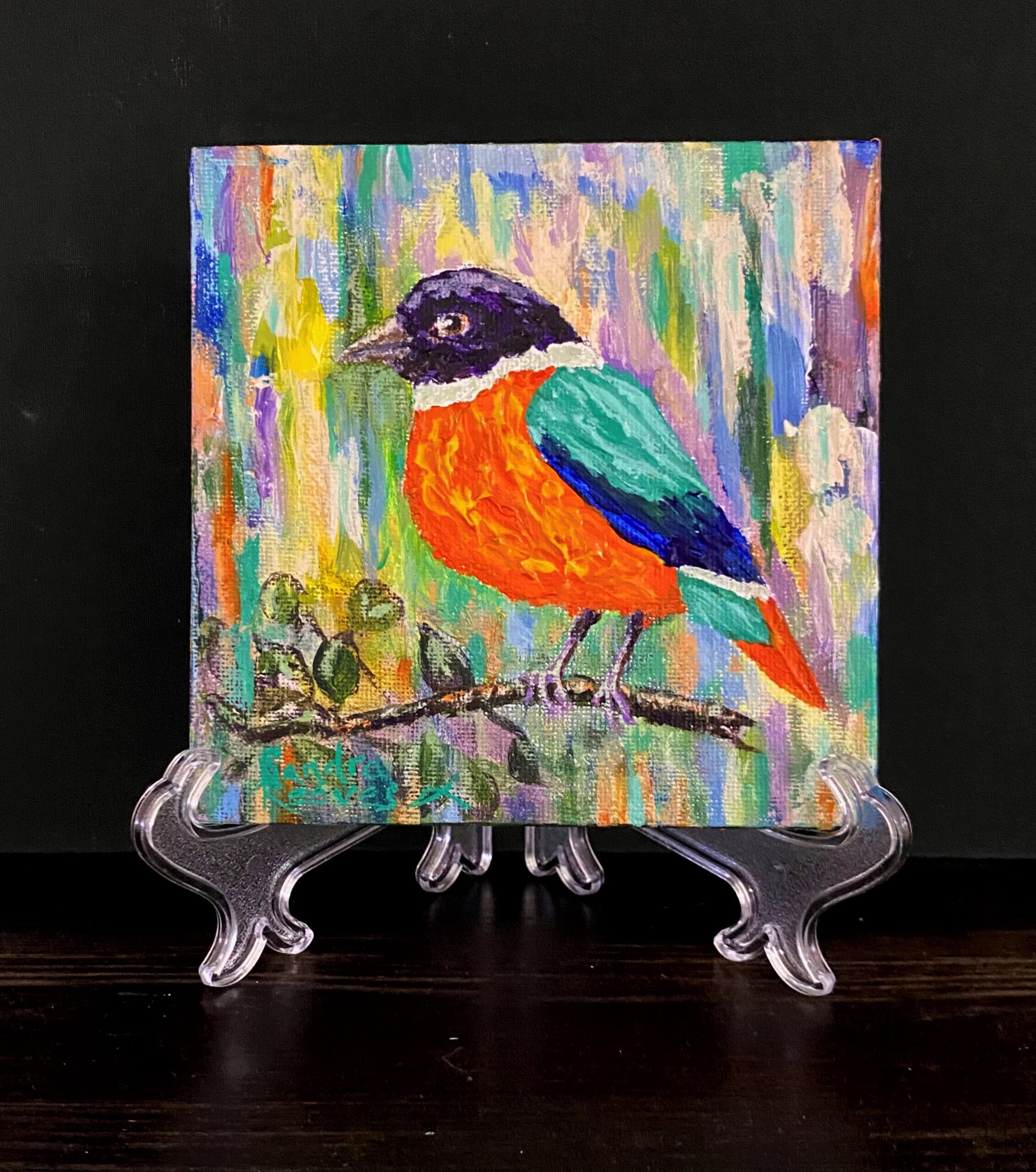 Bird, Original Small Painting, Wildlife, Impressionism, Textured ...