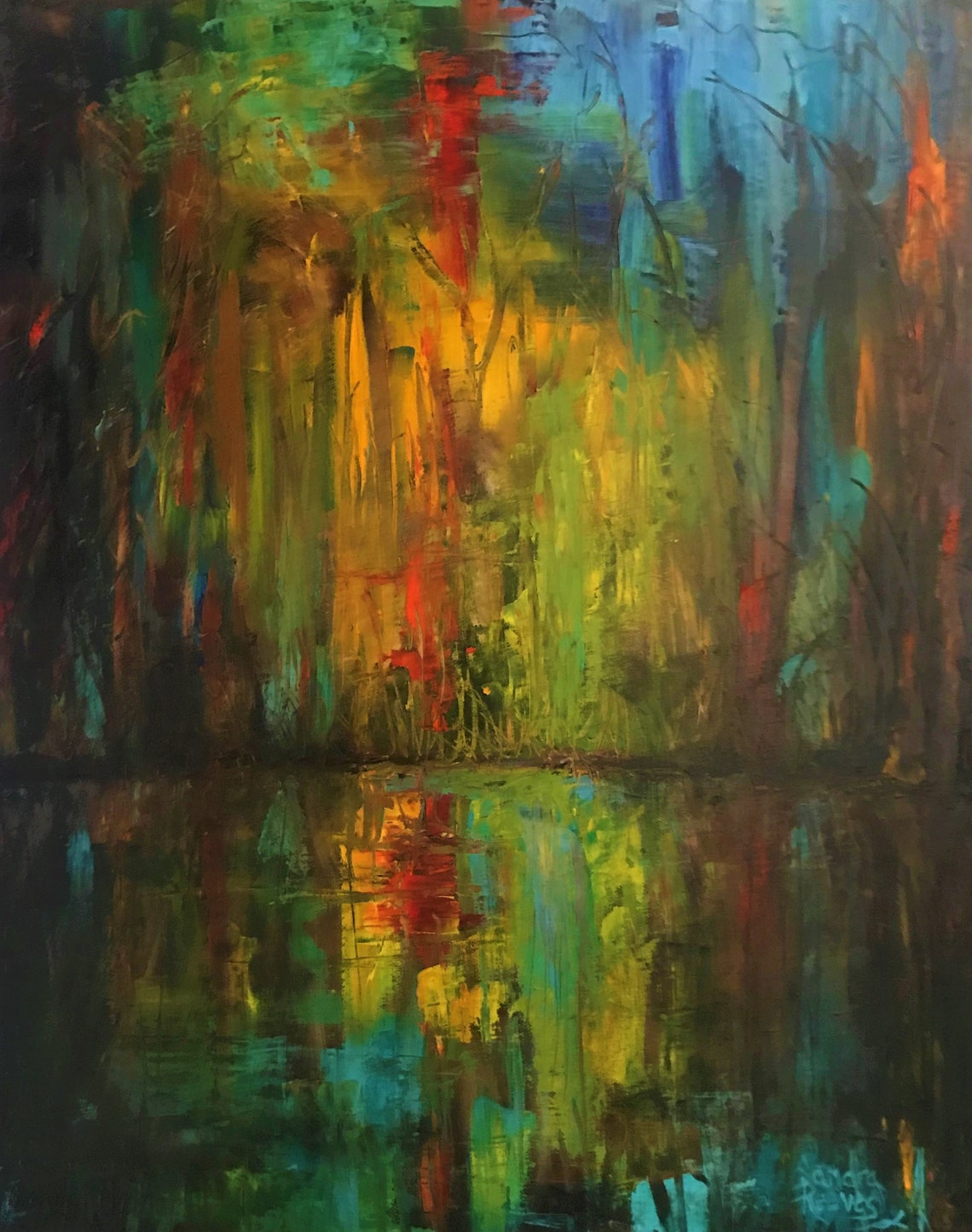 Abstract, Hidden Secrets, Original Oil Painting, Palette Knife ...