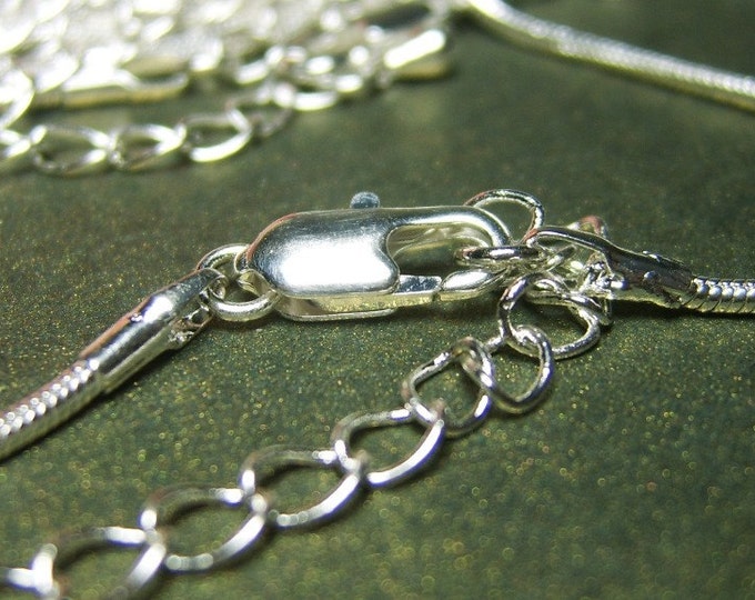 Silver-plated Snake Chain With Lobster Claw Clasp and 16" Length Plus a ...