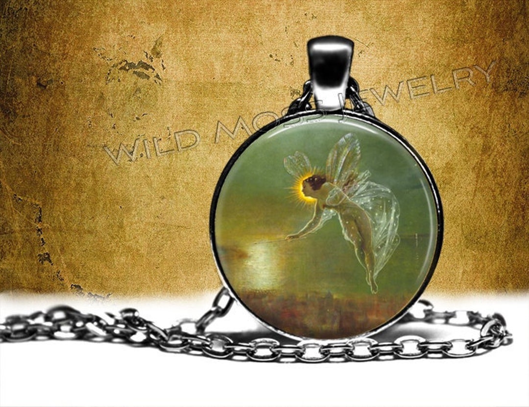 Spirit of the Night Faerie Fairy Glass Pendant Necklace 24 Chain - Etsy