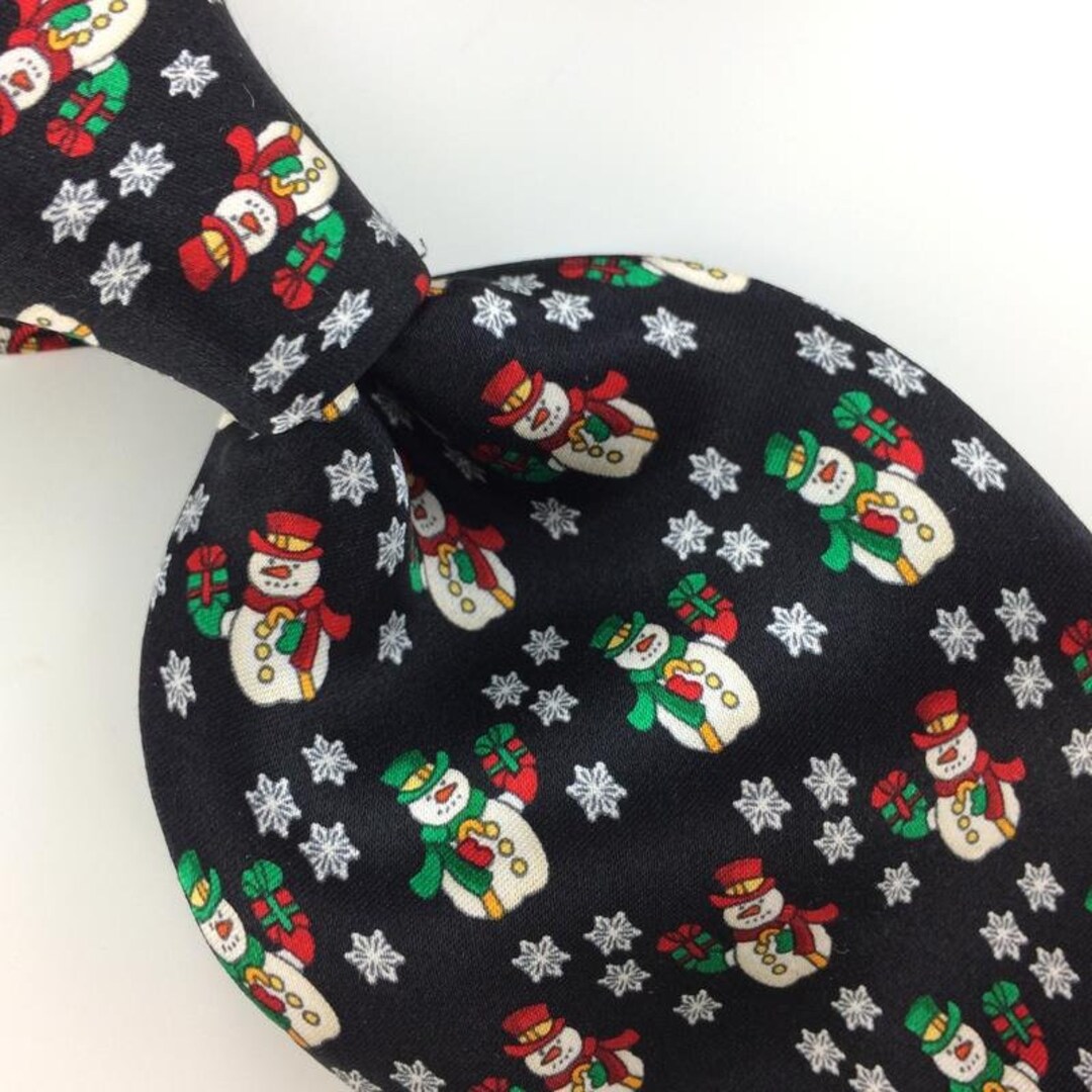 Anonymous Us Made Snowflakes Santa Navy Blue Christmas Necktie Ties Xo ...