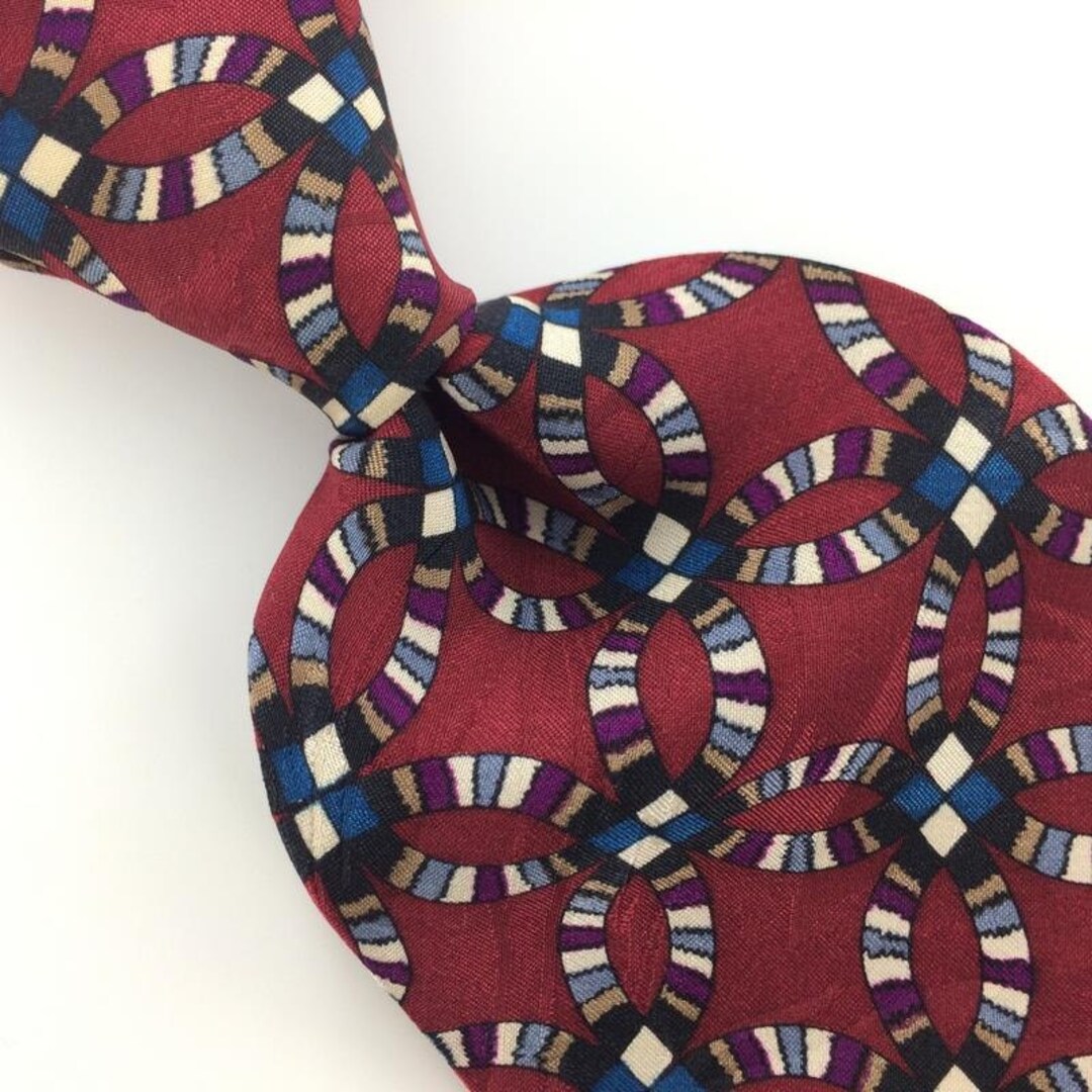 Charter Holmes Usa Blue Red Interlink Circles Silk Necktie - Etsy