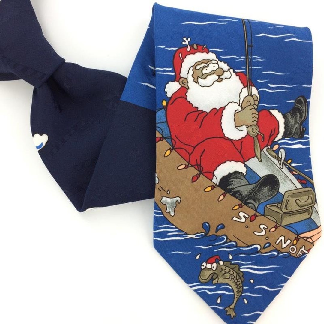 Specialties Usa Made Blue Classic Santa Christmas Mens Necktie Ties xo ...