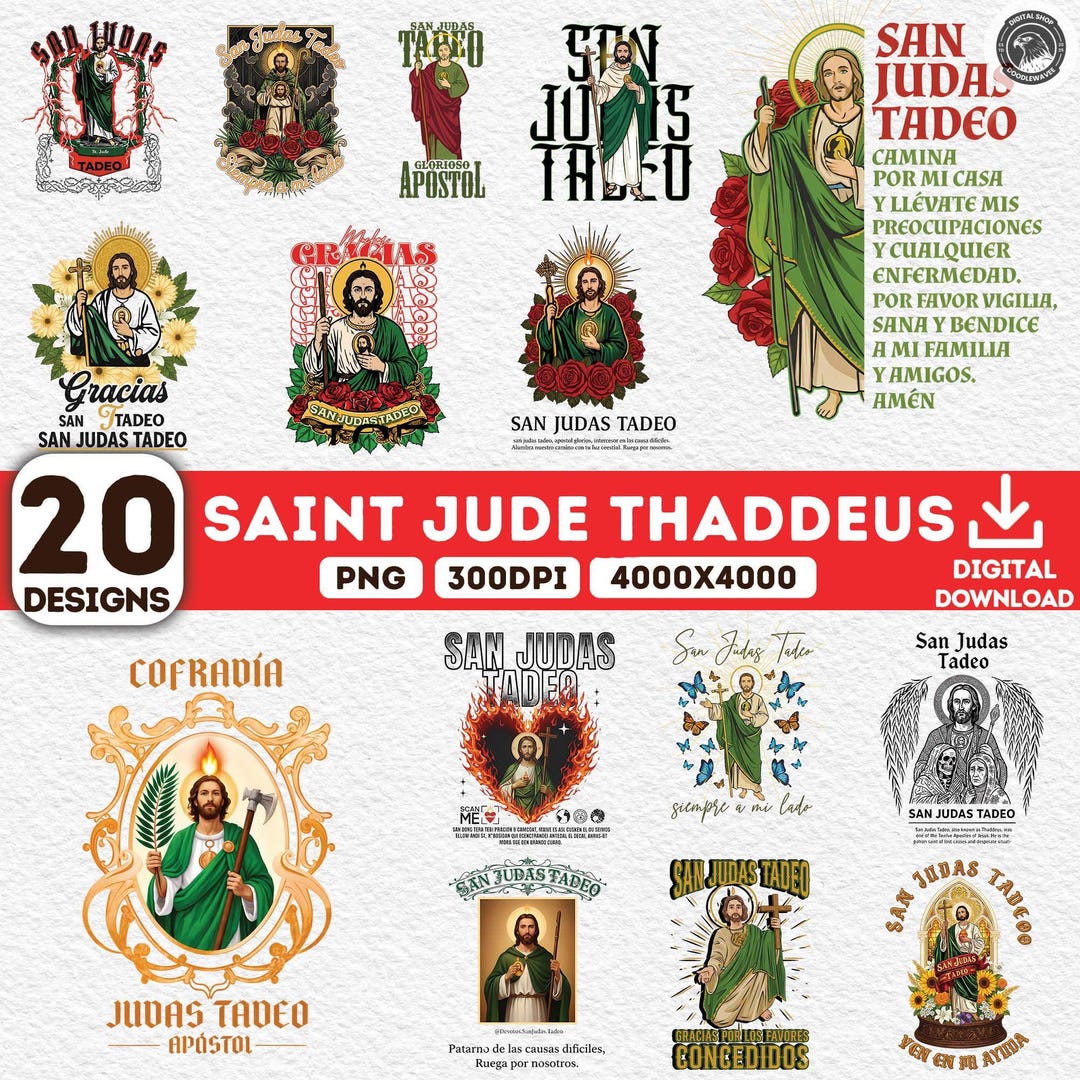 Saint Jude Thaddeus Png Bundle, 20 PNG Faith Mexico , Religious Png ...