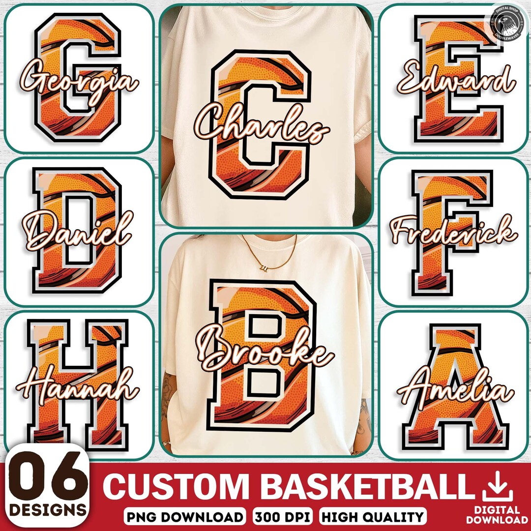 Custom Basketball Png Bundle, 6 PNG Basketball Team, Custom Team Name ...