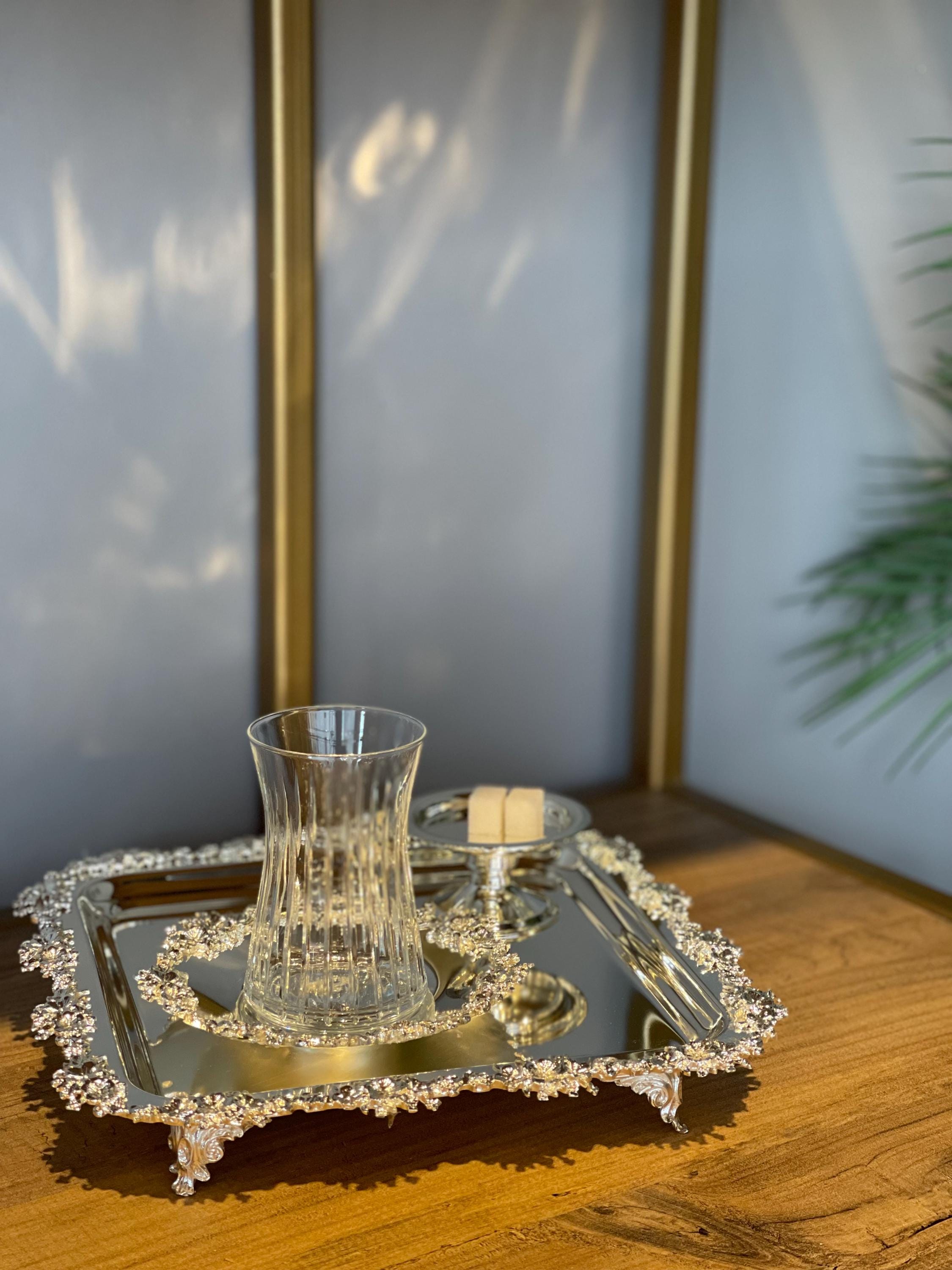 Handmade Silver Plated Serving Tray: Elegant Coffee & Tea Decor - Etsy