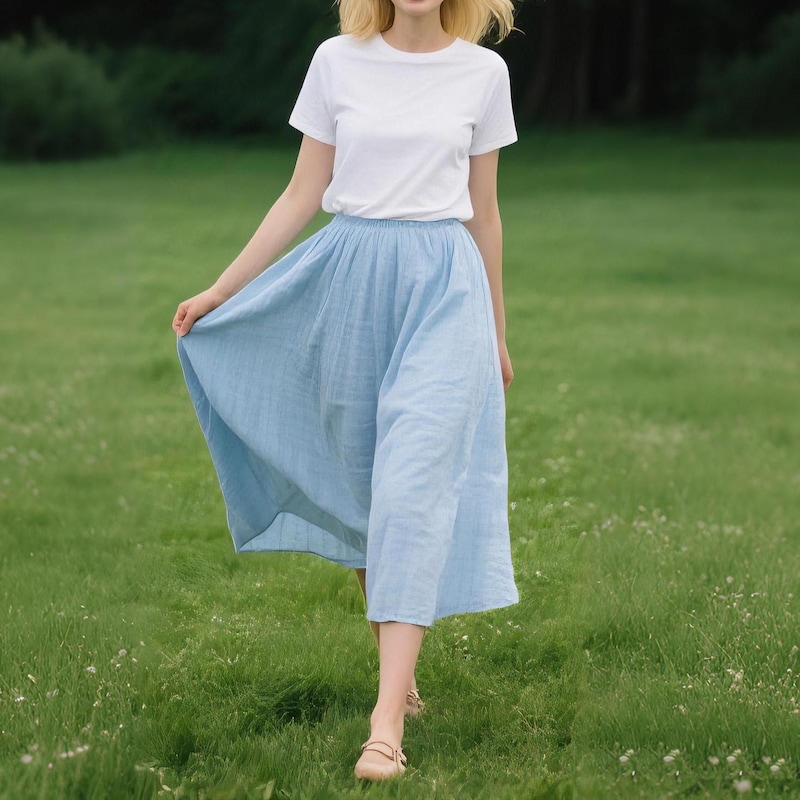 Light Blue Skirt - Etsy