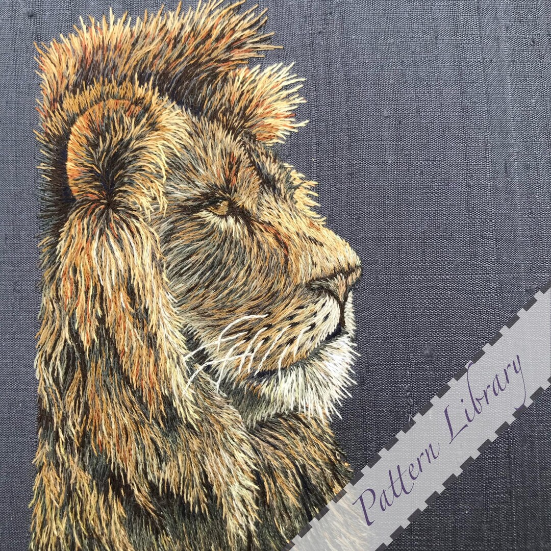 Lion Silk Shading Embroidery Pattern - Etsy