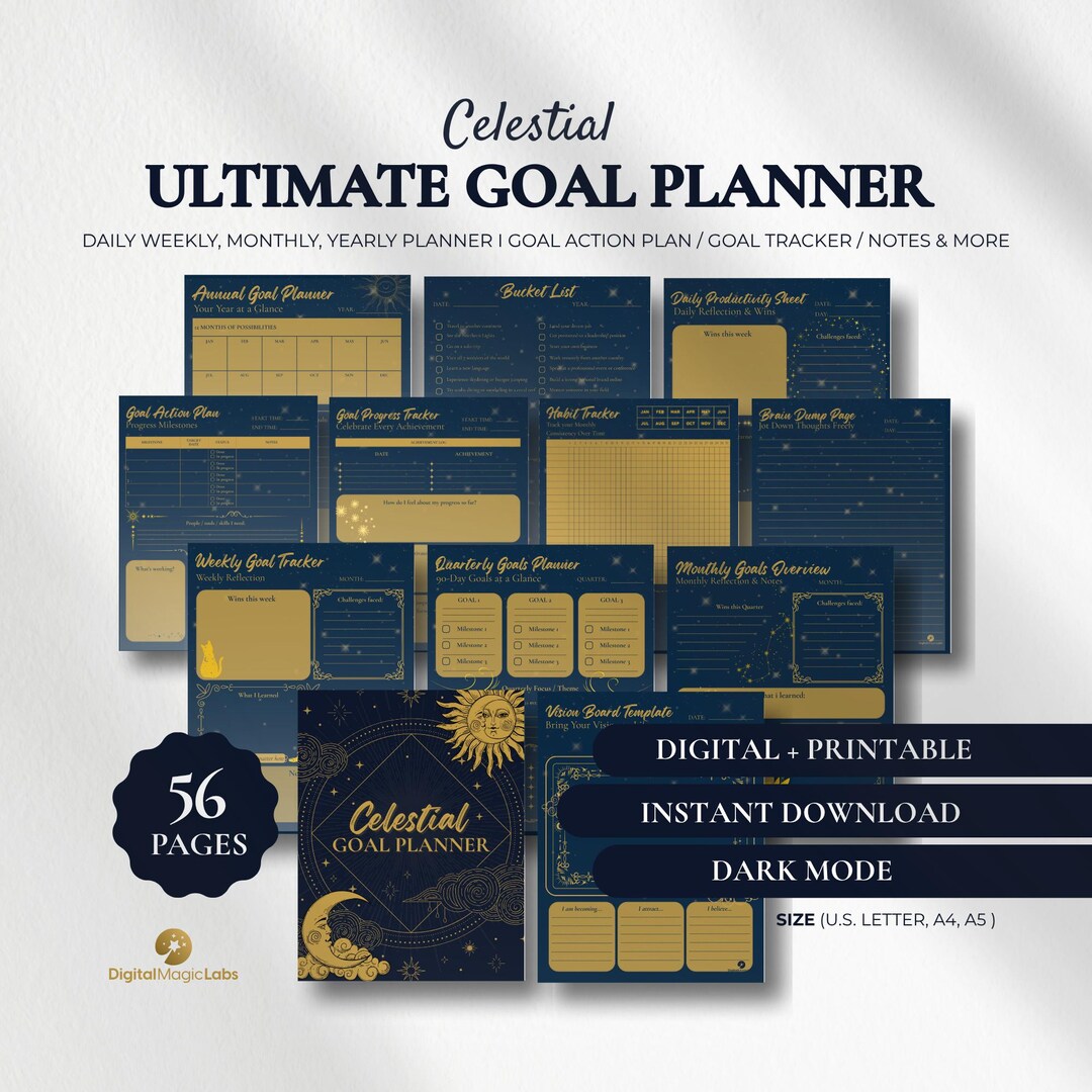 All-in-one Goal Planning Bundle, Habit Tracking and Life Organization ...