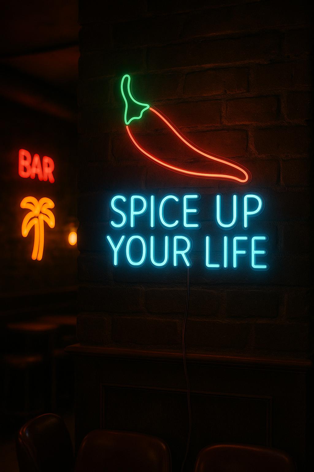 Chili Pepper Neon Sign – “spice up Your Life” LED Wall Light for ...