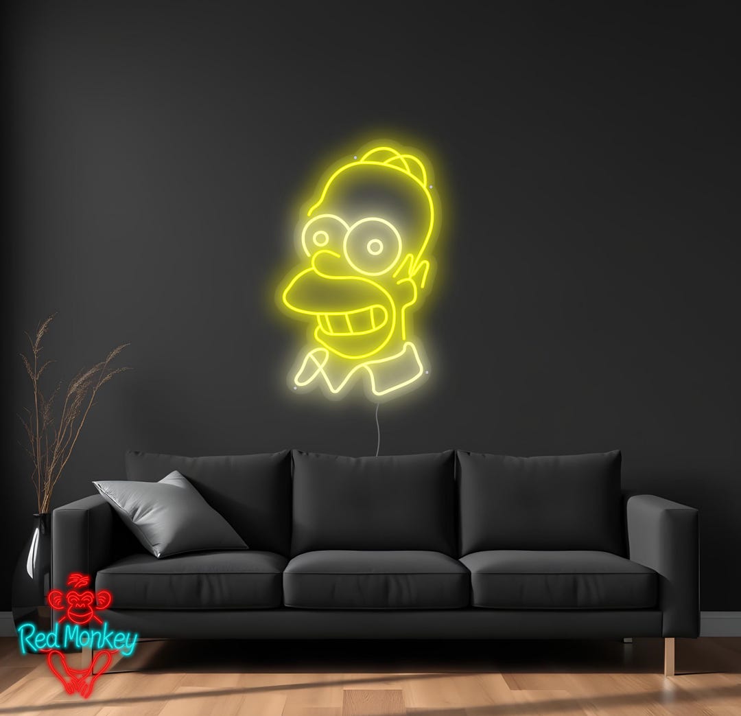 Homer Simpson - Bright Neon Sign for Room Decor, Cartoon Character, the ...