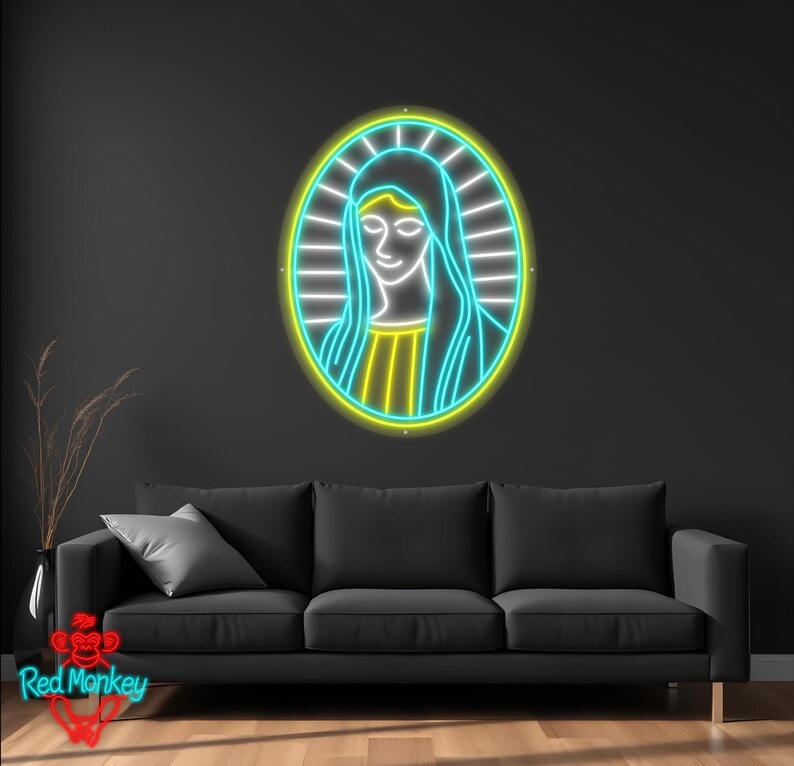 Virgin Mary Neon Light, Madonna Neon Light Sign, Virgin Mary Neon Sign ...