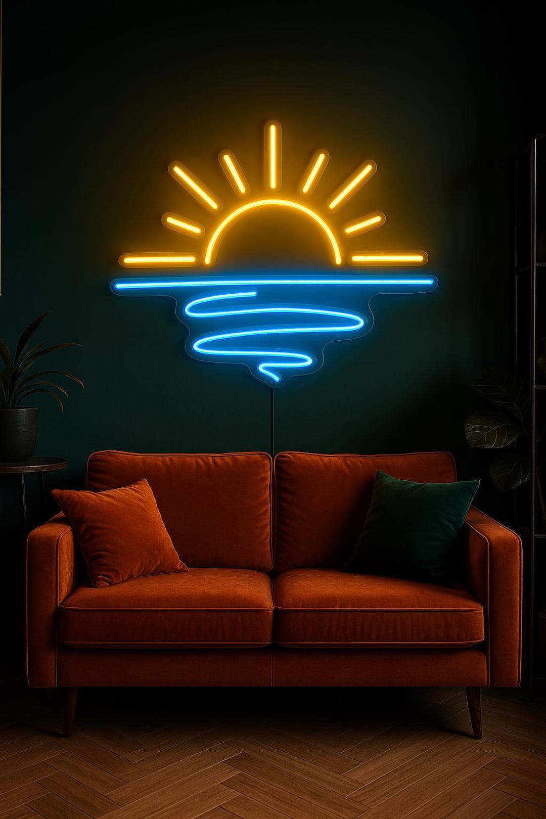 Sunset Neon Sign – LED Beach Sunset Light Wall Art for Bedroom, Living ...
