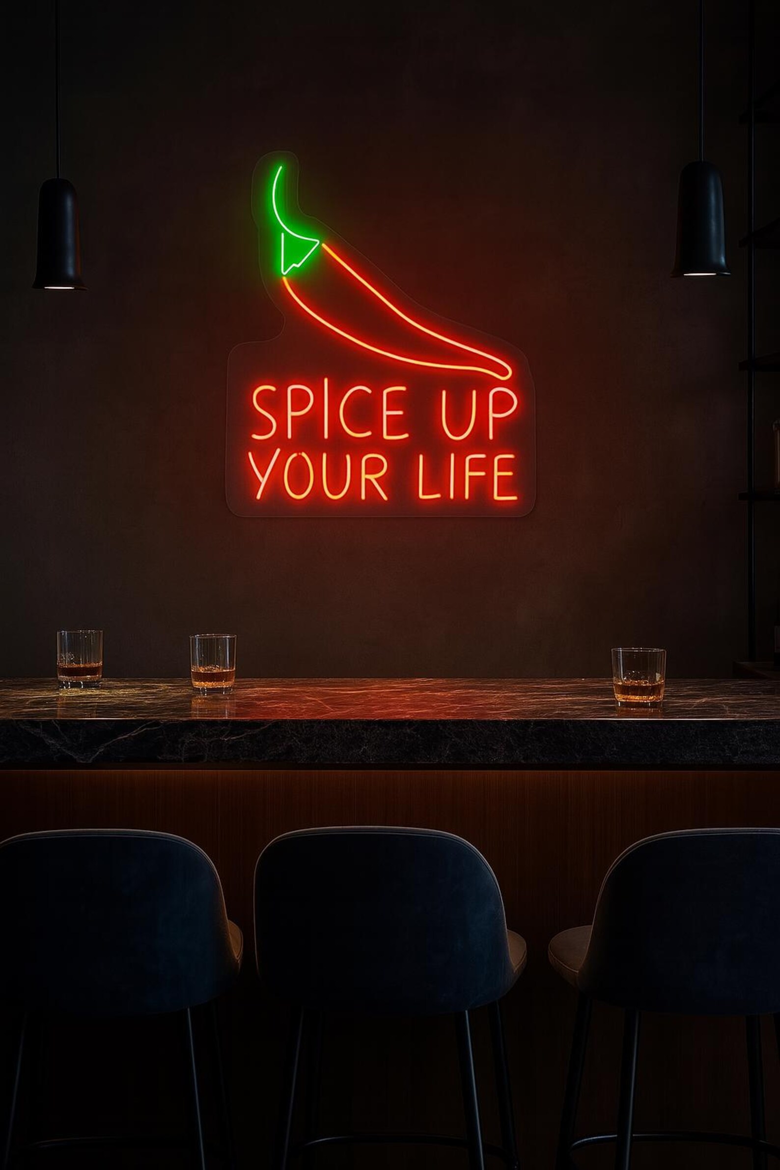 Chili Pepper Neon Sign – “spice up Your Life” LED Wall Light for ...