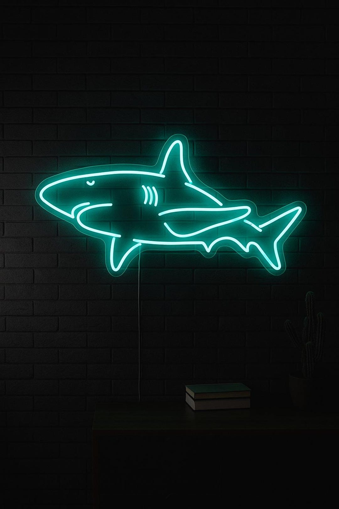 Shark Neon Sign – Ocean-inspired LED Wall Decor for Bedroom or Game ...