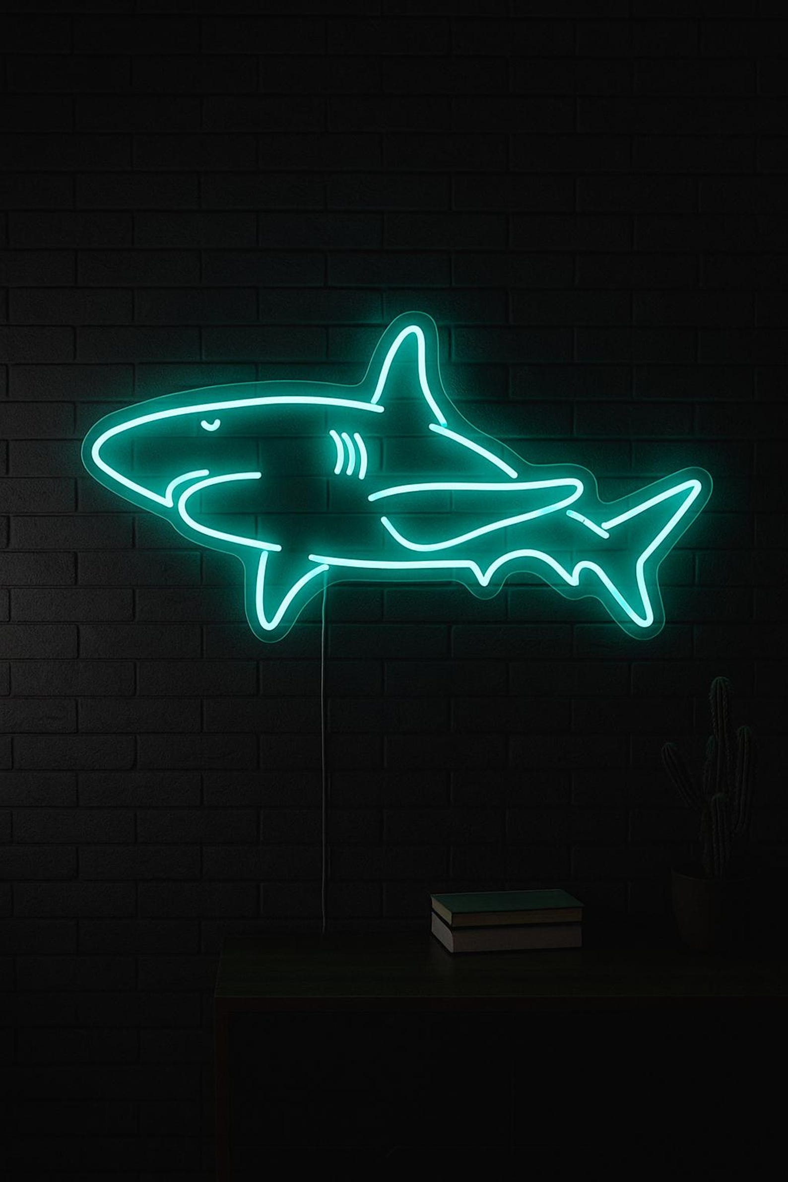 Shark Neon Sign – Ocean-inspired LED Wall Decor for Bedroom or Game ...