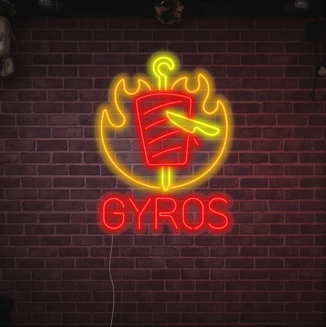 Gyros Neon Sign Gyros LED Cafe Decor. Gyros Kebab Light Signage - Etsy