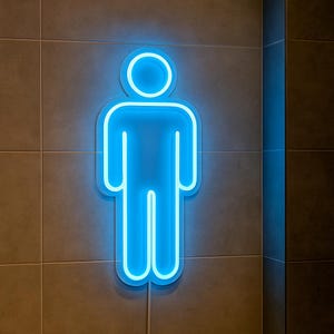 Restroom Neon Sign Set – Pink Female & Blue Male LED Wall Lights ...