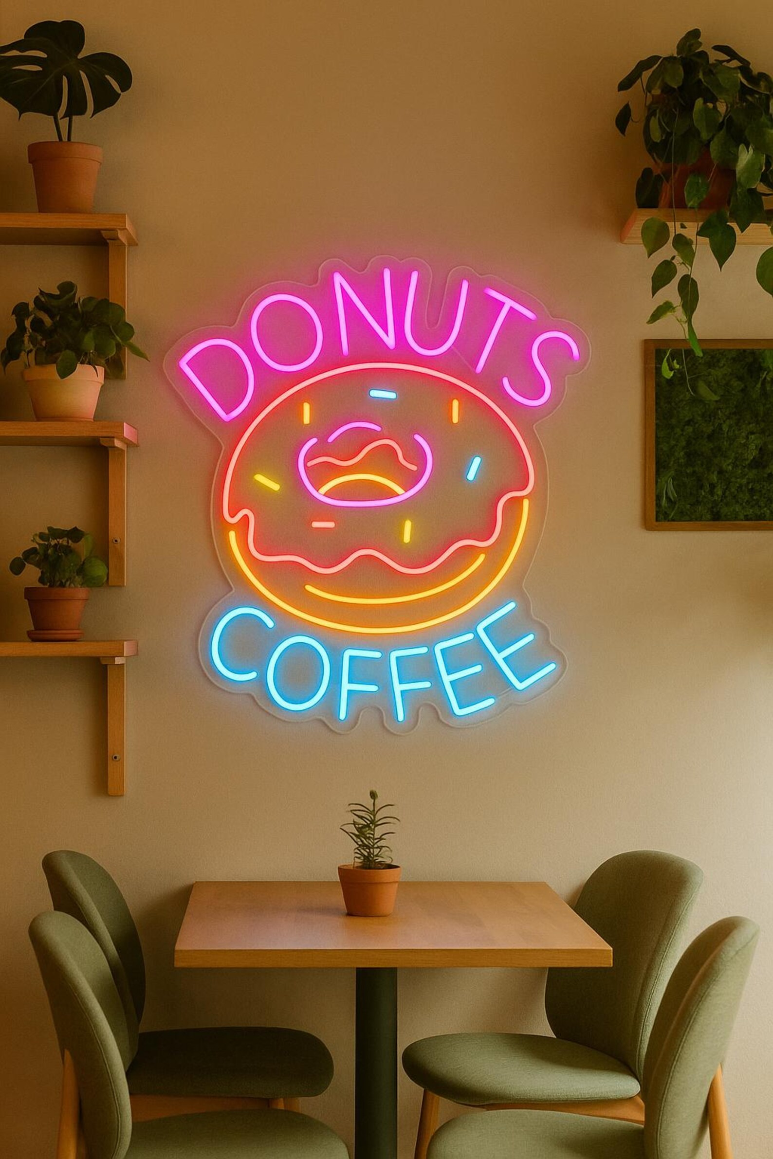 Donuts Coffe Neon Sign, LED Sweet Donuts Sign, LED Neon Bakery Sign ...