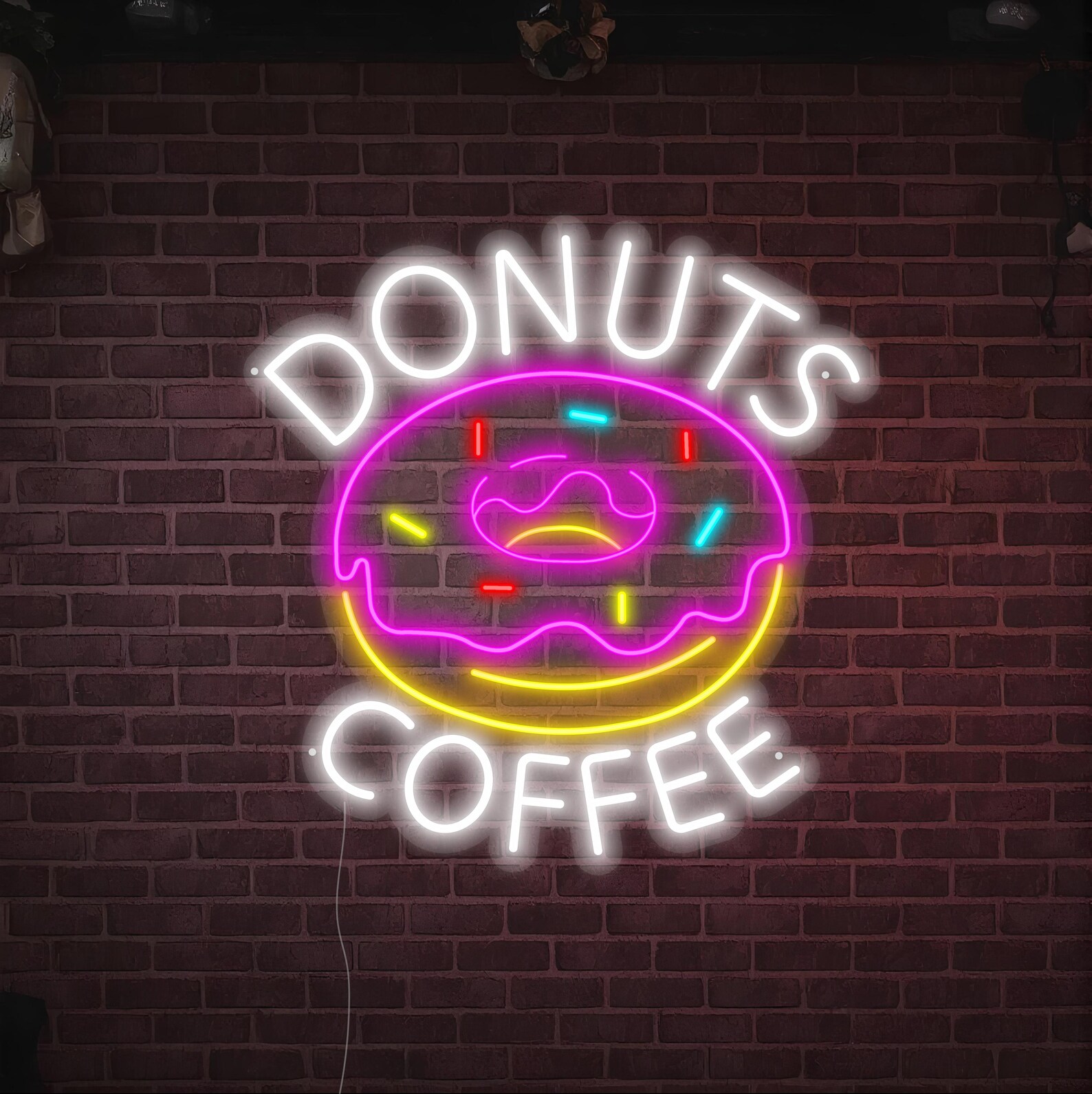 Donuts Coffe Neon Sign, LED Sweet Donuts Sign, LED Neon Bakery Sign ...