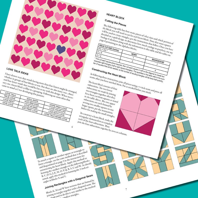 Love Talk Patchwork Quilt Block Pattern - Etsy