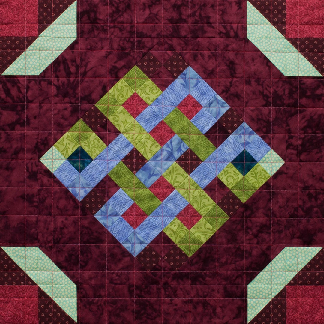 Mosaic Endless Knot Patchwork Quilt Block Pattern - Etsy