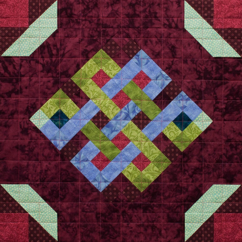 Mosaic Endless Knot Patchwork Quilt Block Pattern - Etsy