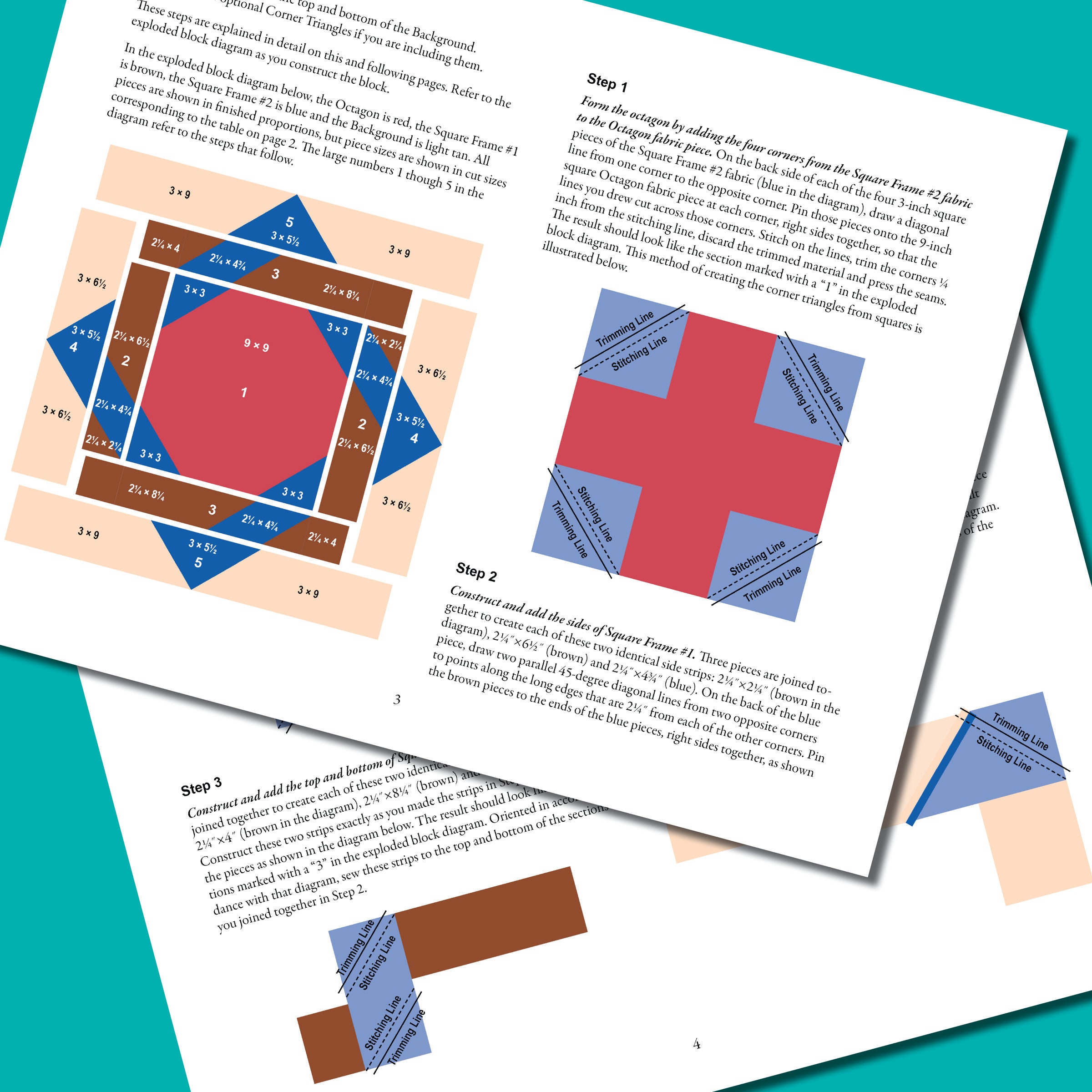 Octagon Star Patchwork Quilt Block Pattern - Etsy