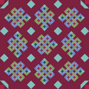 Mosaic Endless Knot Patchwork Quilt Block Pattern - Etsy
