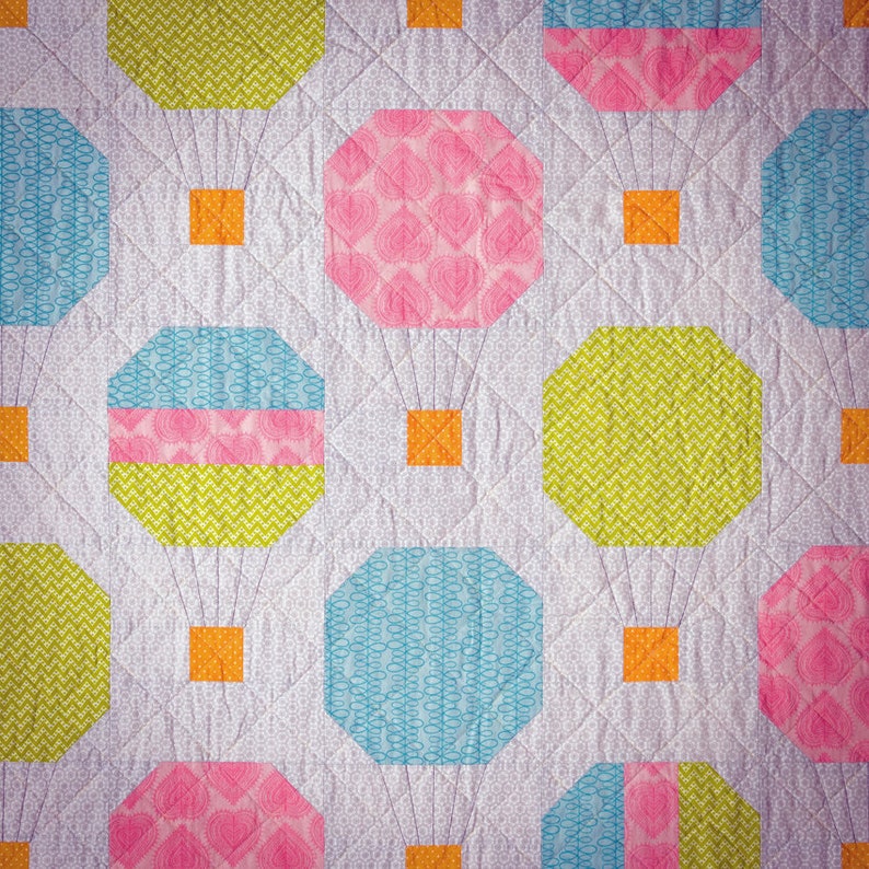 Balloon Ride Patchwork Quilt Block Pattern - Etsy