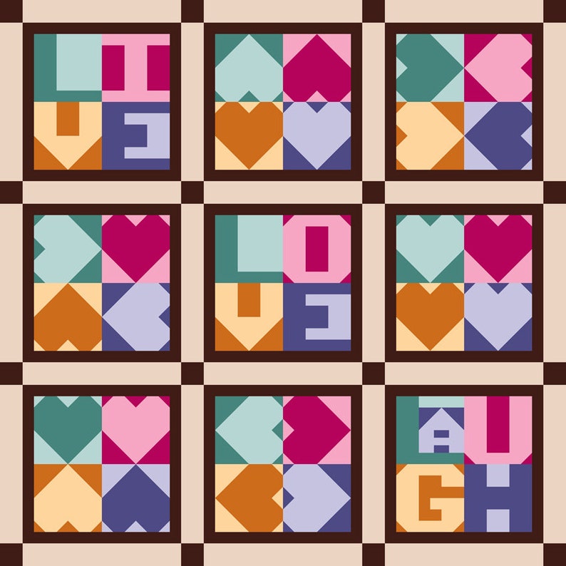 Love Talk Patchwork Quilt Block Pattern - Etsy