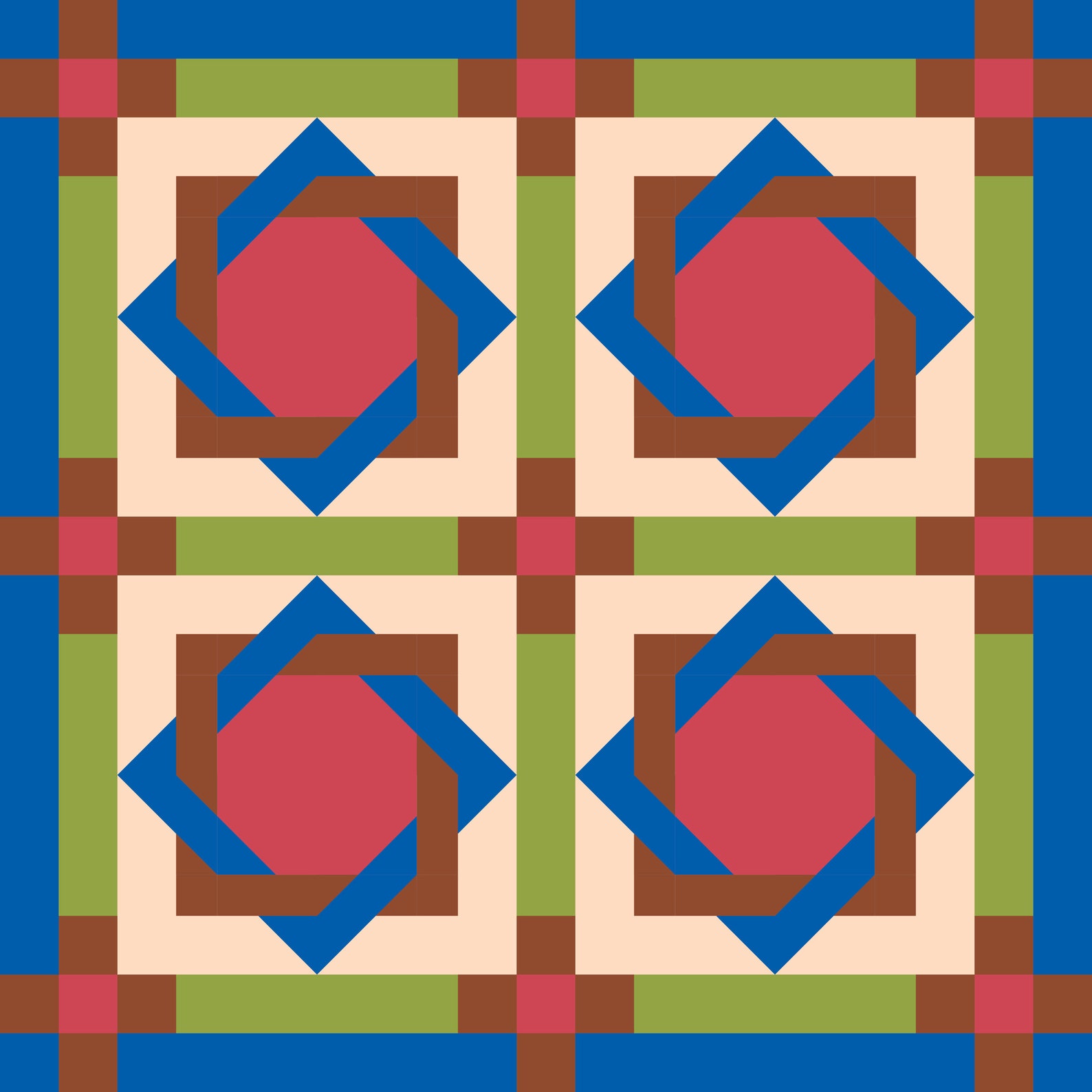 Octagon Star Patchwork Quilt Block Pattern - Etsy