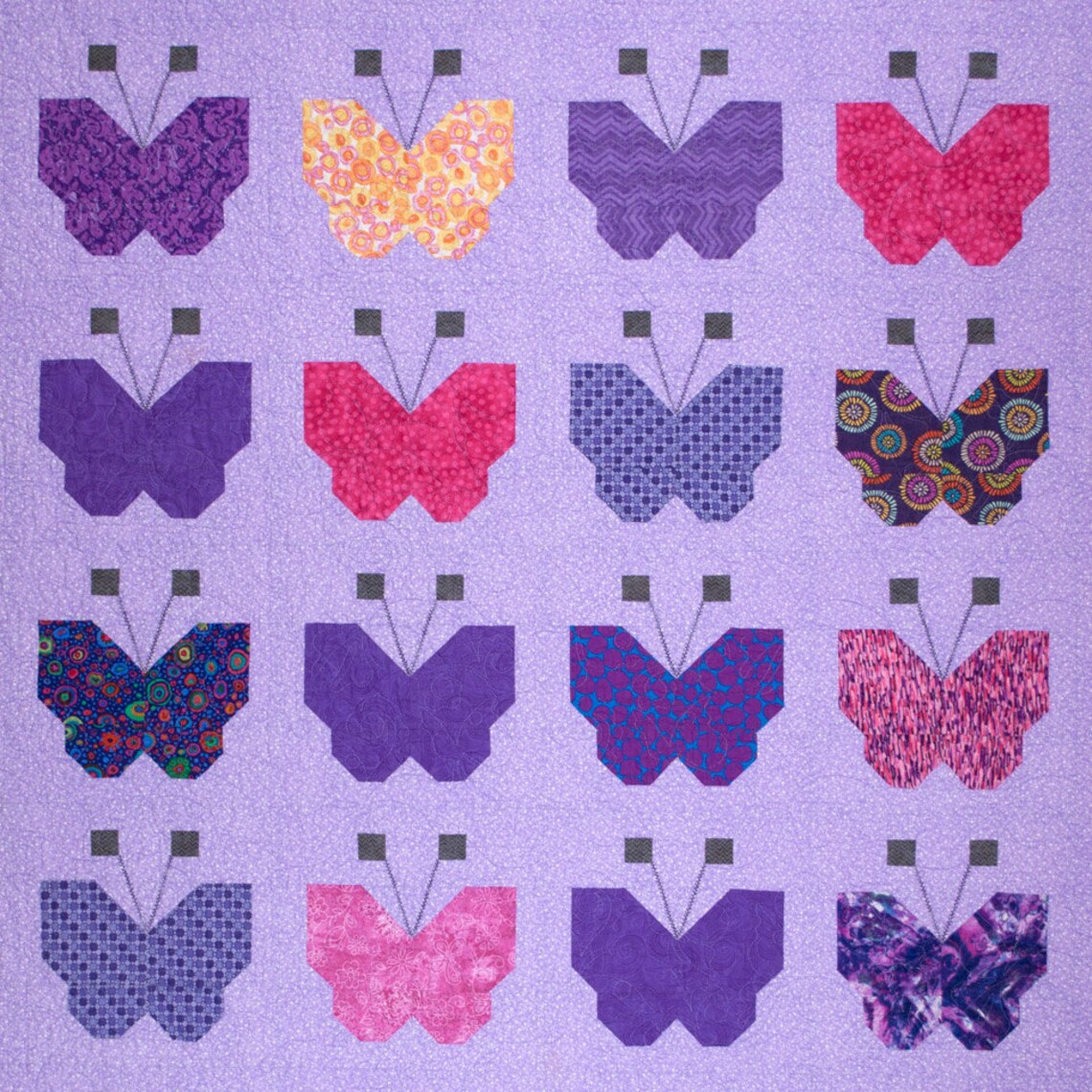 Butterfly Whimsy Patchwork Quilt Block Pattern | Etsy