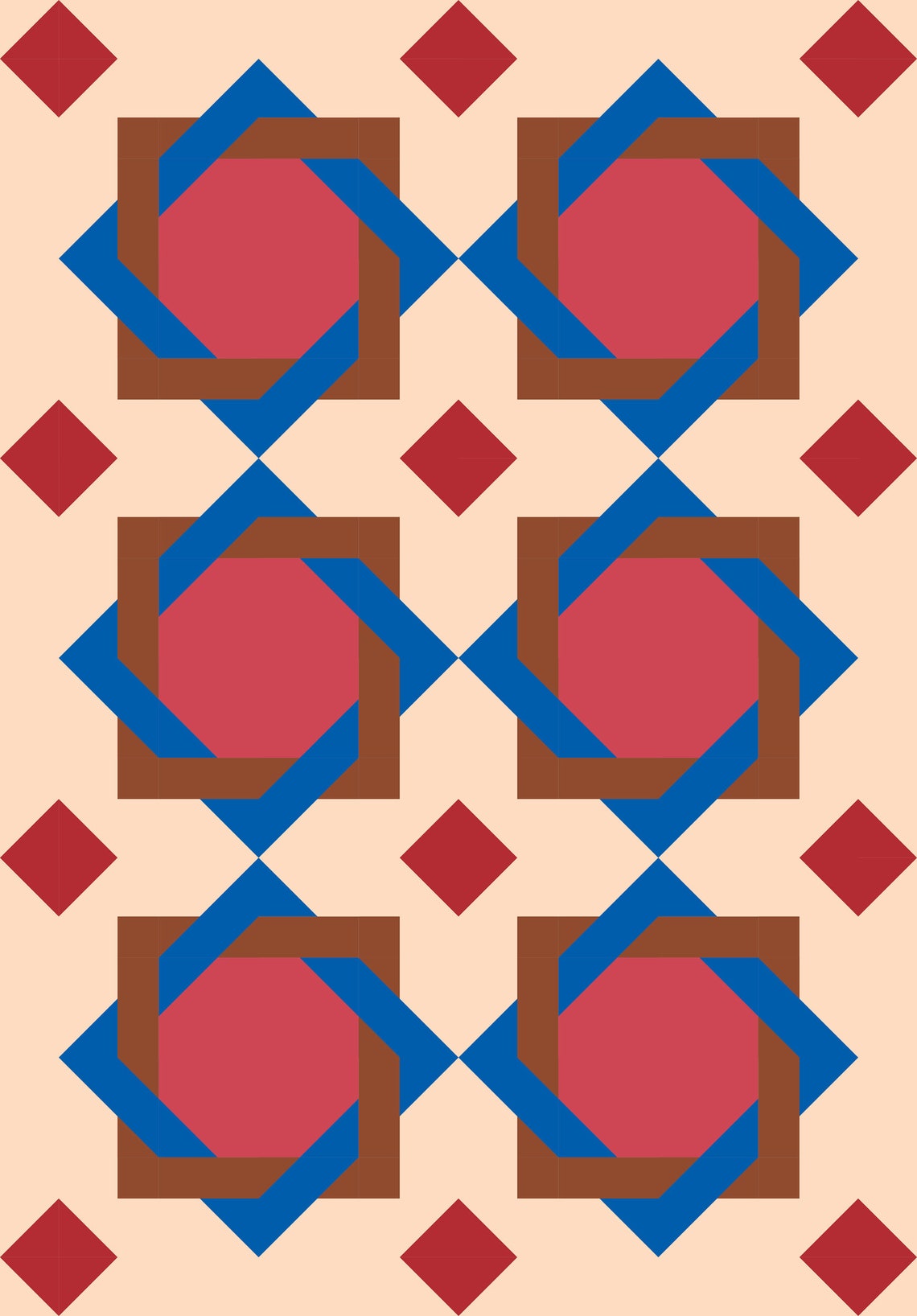 Octagon Star Patchwork Quilt Block Pattern - Etsy