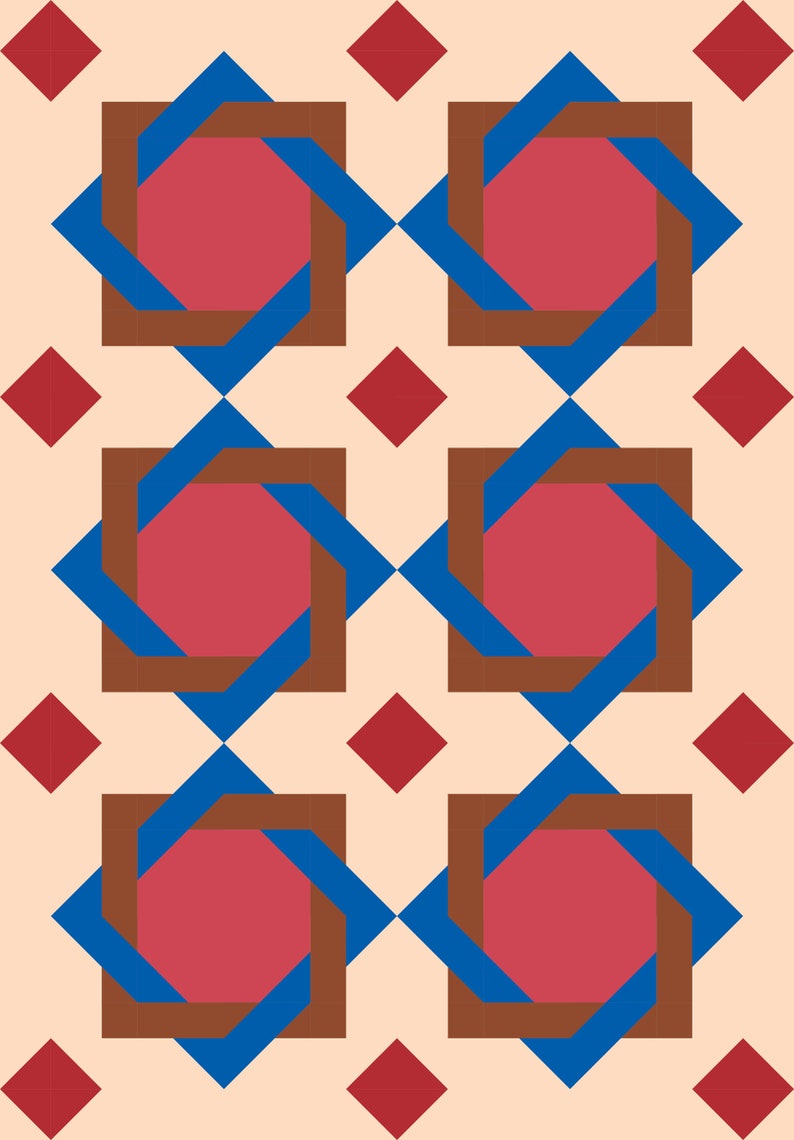 Octagon Star Patchwork Quilt Block Pattern - Etsy