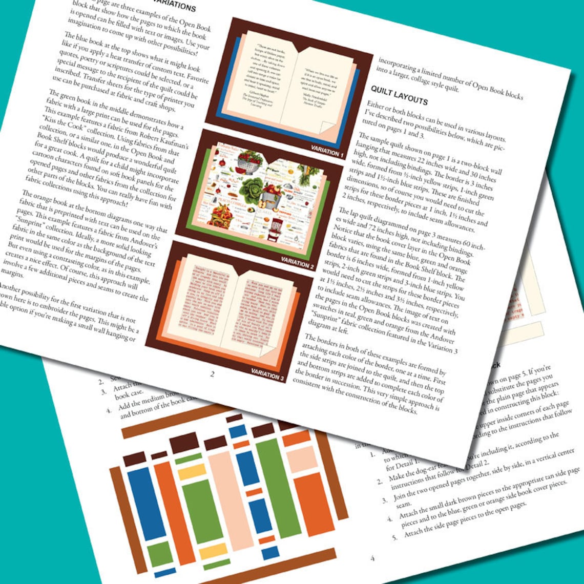 Open Book Patchwork Quilt Block Pattern | Etsy