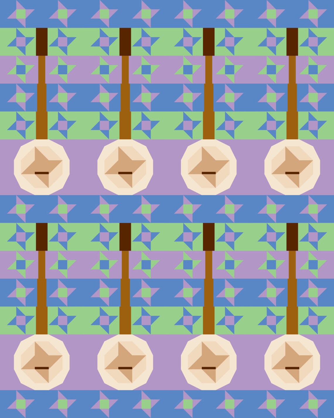 Friendship Star Banjo Patchwork Quilt Art/block Pattern - Etsy