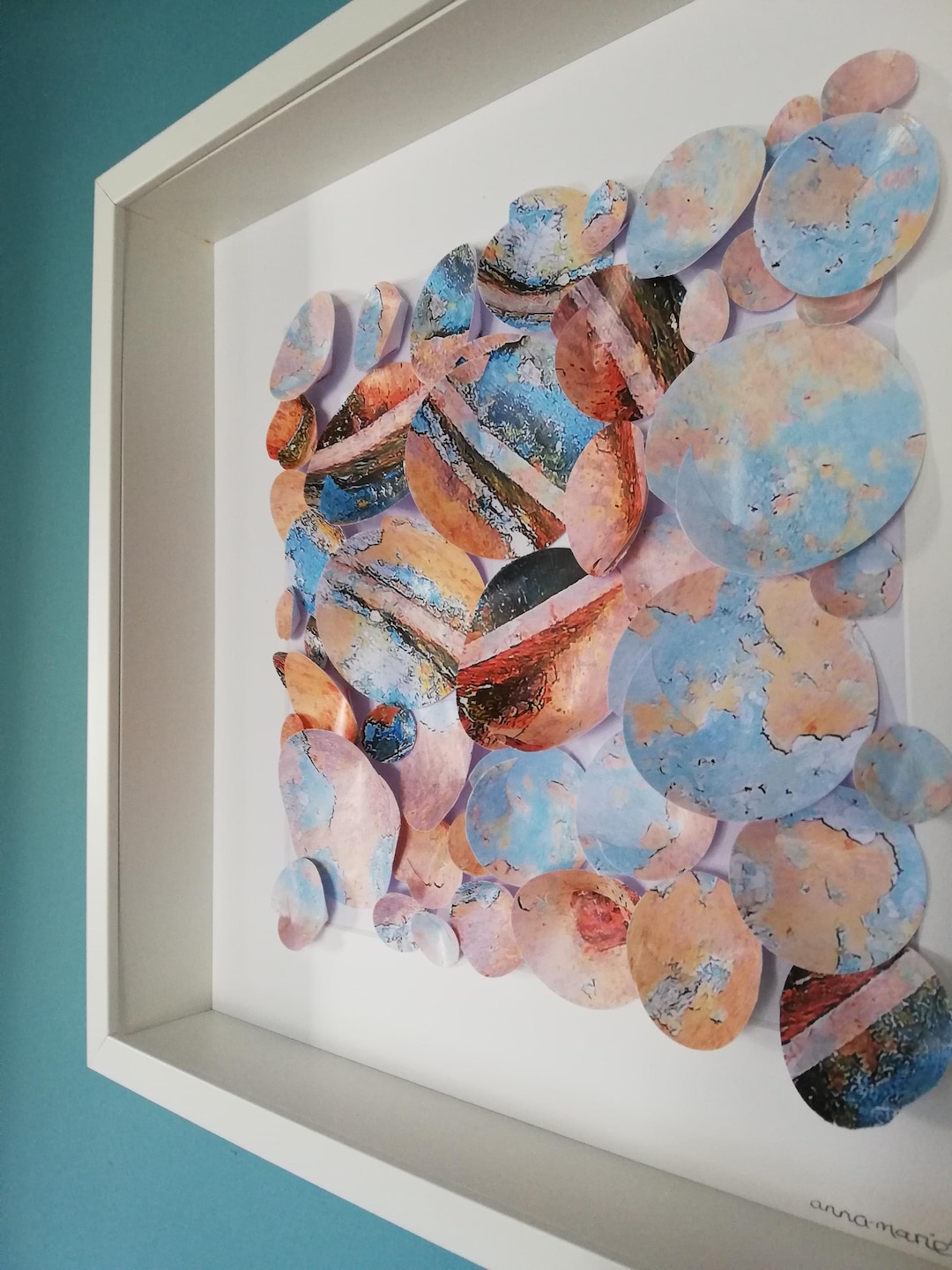 3D Paper Collage Art: Pastel Shades, Sculptural Artwork - Etsy