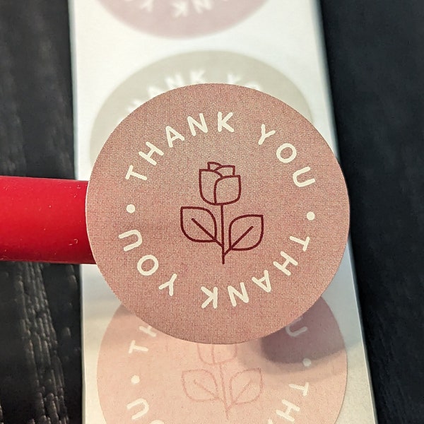 Flower Thank You Stickers - Etsy