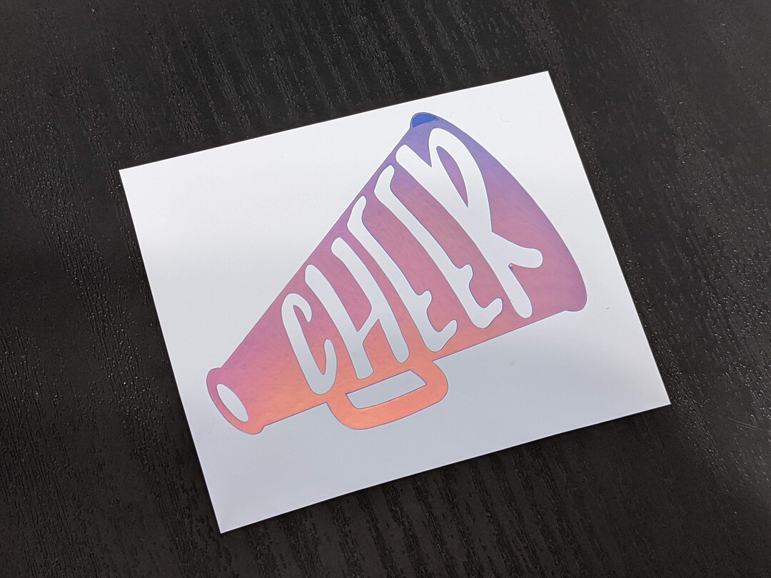 Cheer Megaphone Permanent Vinyl Decal in Gorgeous Holographic or ...