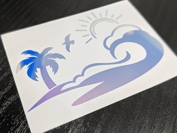 Beach Scene Permanent Vinyl Decal Sticker in Gorgeous - Etsy