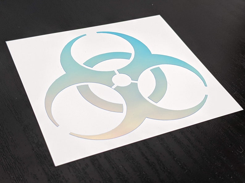 Biohazard Symbol Permanent Vinyl Decal in Alluring Holographic - Etsy