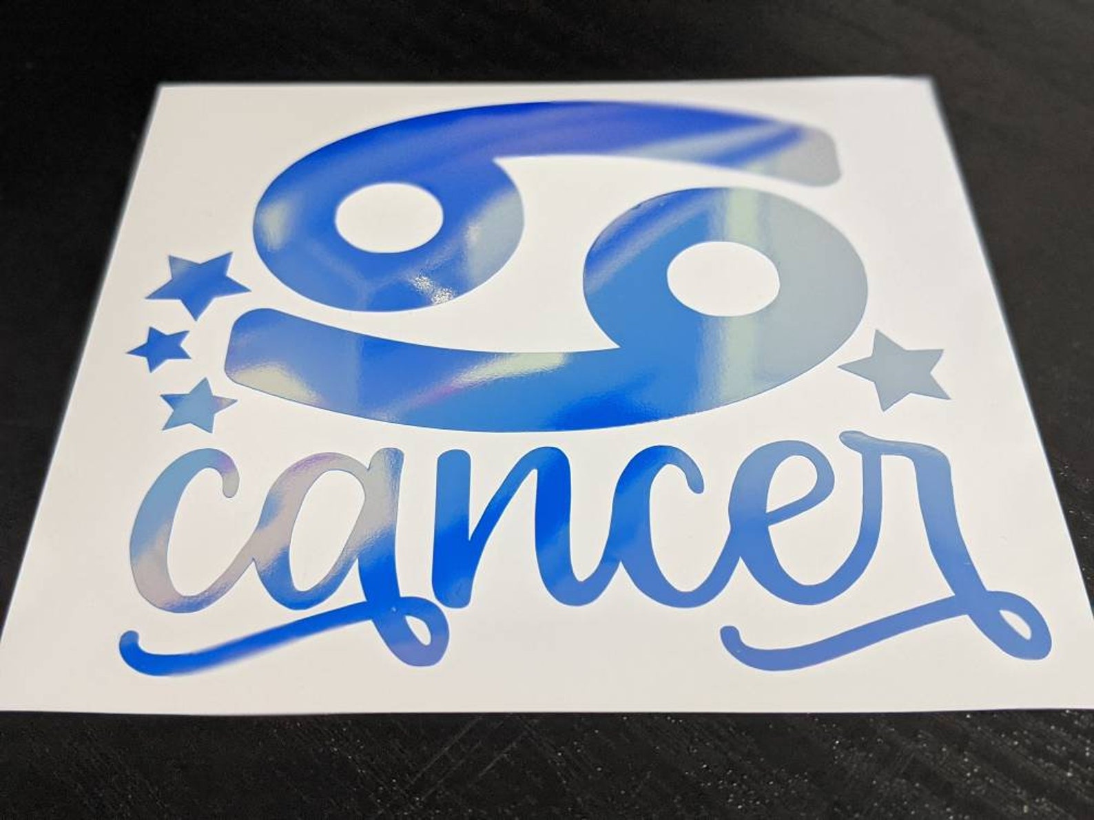 Cancer Zodiac Permanent Vinyl Decal in Gorgeous Holographic or - Etsy
