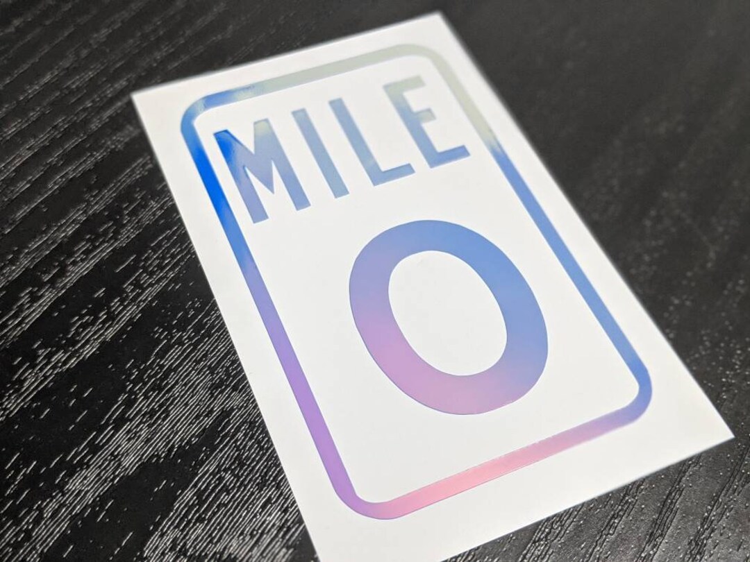 Mile Marker 0 Permanent Vinyl Decal Sticker in Gorgeous Holographic or ...